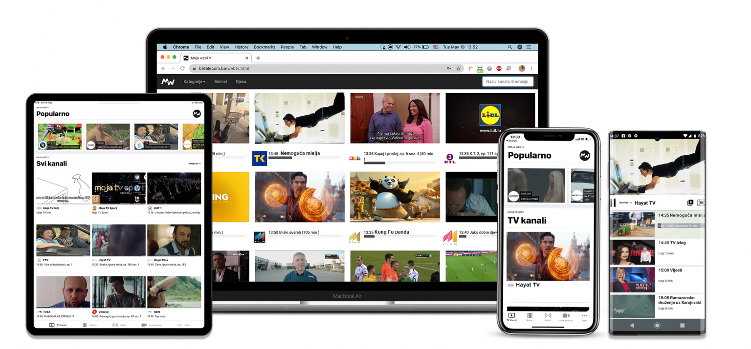 Kanali na Moja webTV - BH Telecom d.d. Sarajevo